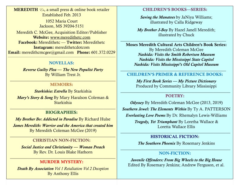 Meredith Etc, a small press and online retailer, at a glance | Meredith Etc