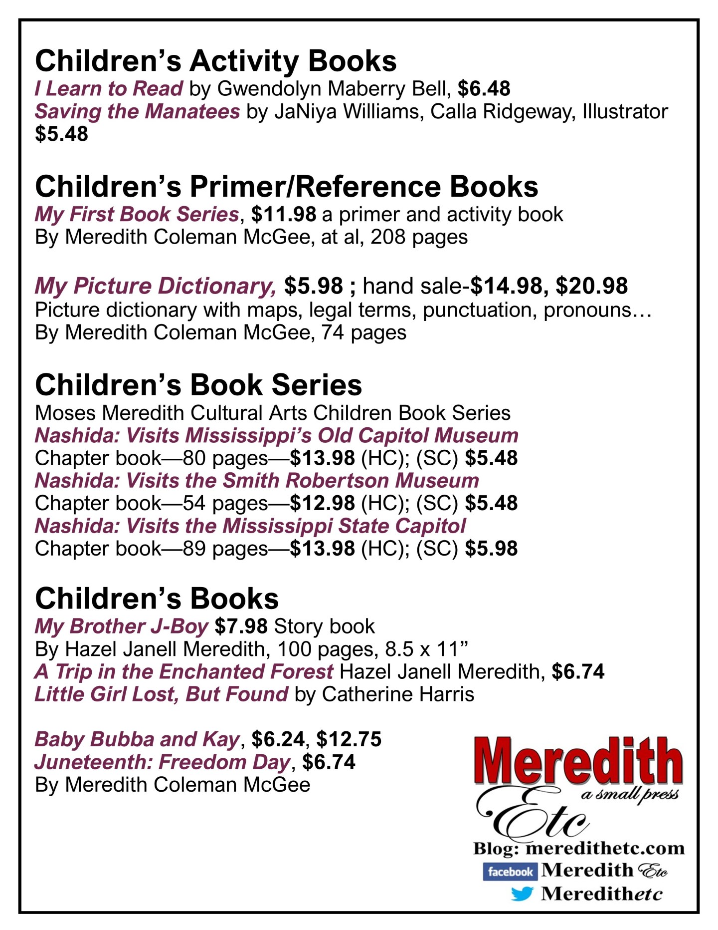 Meredith Etc | Official Site… Shop now for books…